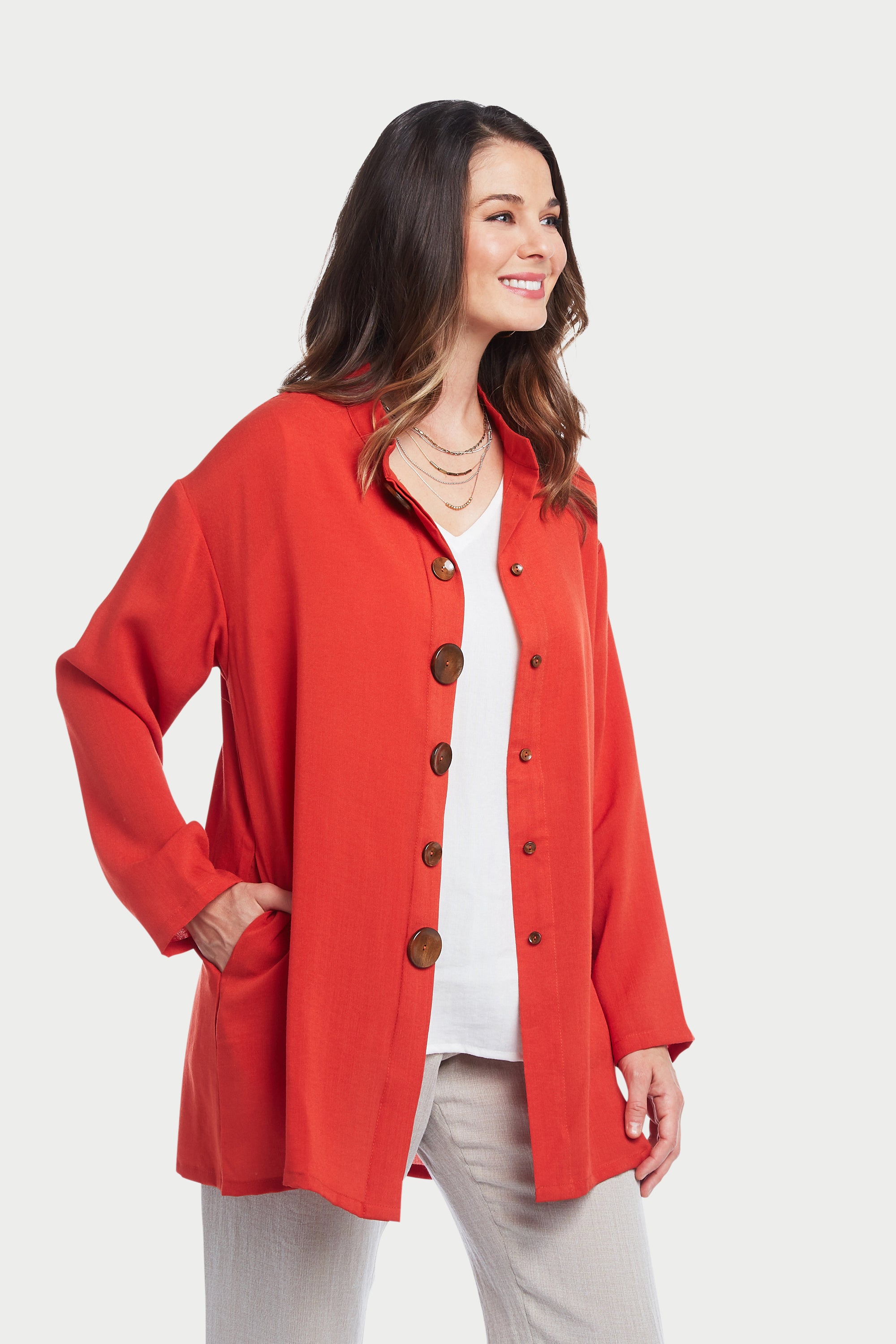 AA288 - Celine Big Button Linen Blouse – Fridaze - Linen Redefined